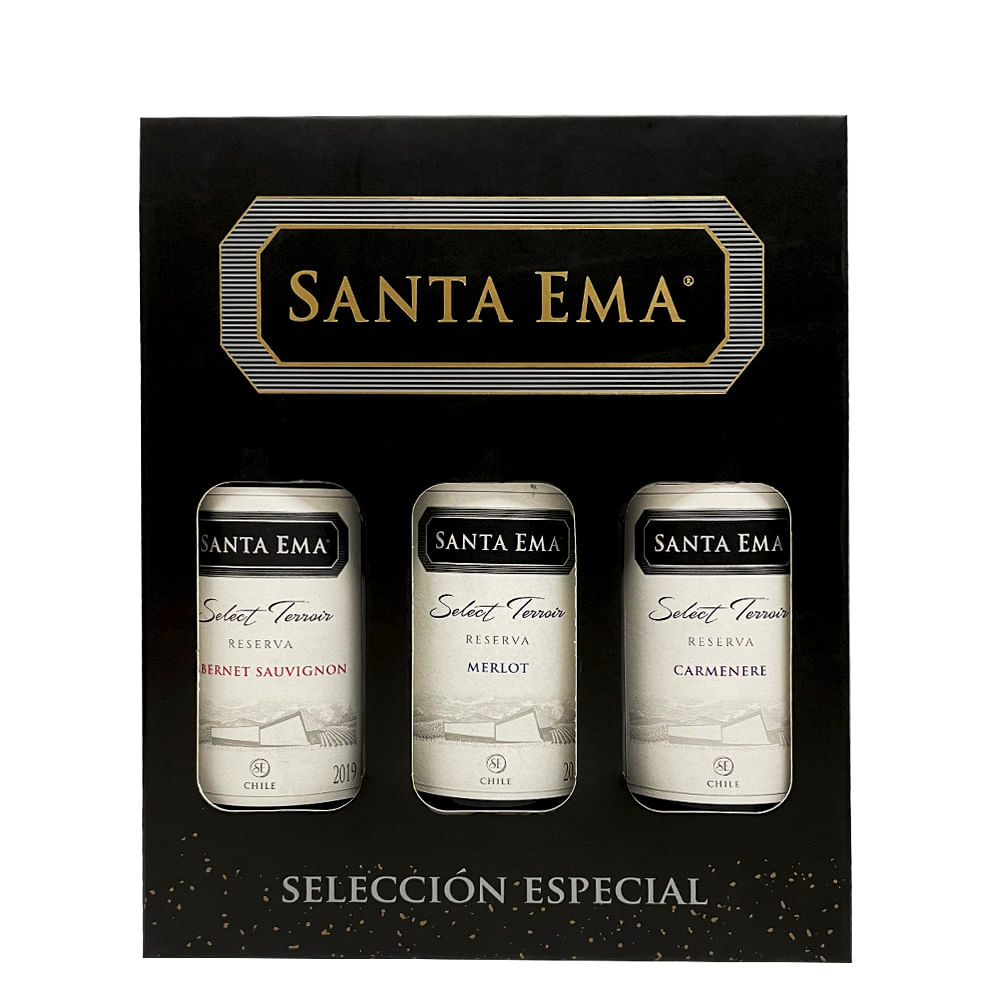 Compra online Santa Ema Pack 3 Vinos Reserva 375cc SKU 3760 | La Vinoteca